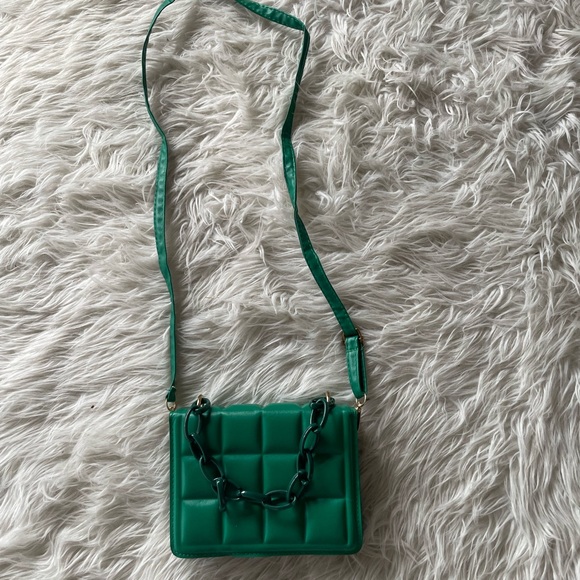 Bags | Quilted Green Crossbody Purse | Poshmark